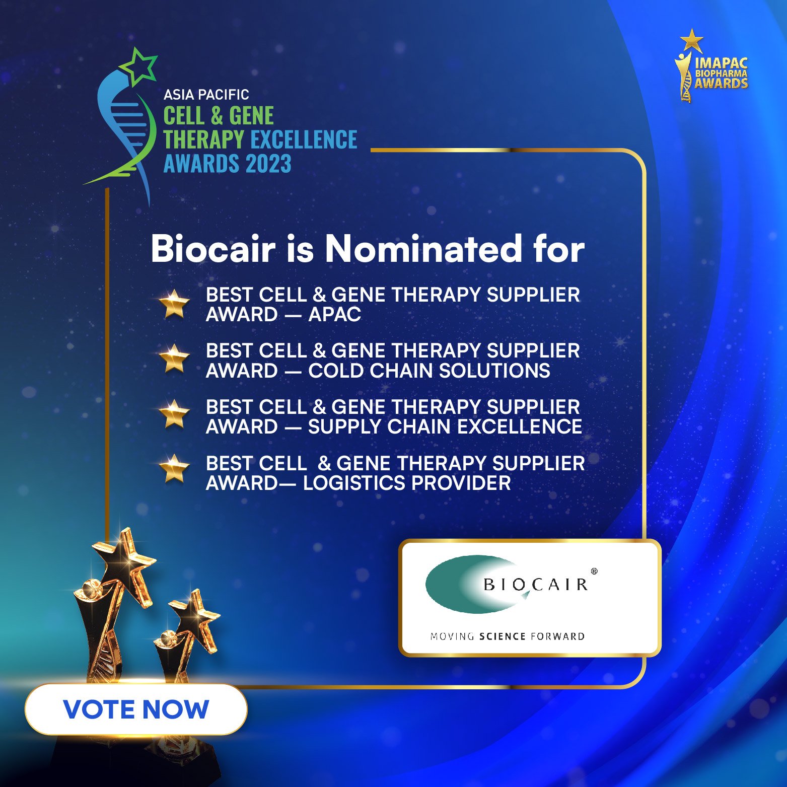 Biocair nominated in Asia-Pacific Cell & Gene Therapy Excellence Awards ...